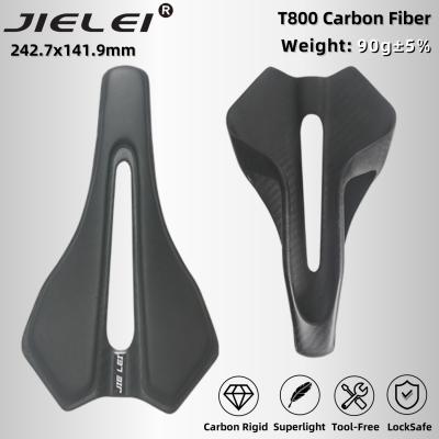 China JIELEI Carbon Fiber Racing Bicycle Saddle 242.7x141.9mm 94g Hollow Ventilation Design for Road Bikes for sale