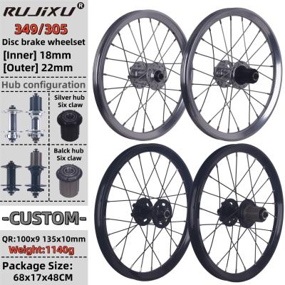 China RUJIXU 700c Carbon Fiber Road Bike Wheelset 88mm Disc Brake 24H Clincher Tubeless Ready for sale