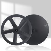 China RUJIXU 700C Carbon Wheel 5-Spoke Fixed Gear Wheelset 2283g with 16mm Inner Rim Width for sale