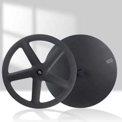 China RUJIXU 700C Carbon Wheel 5-Spoke Fixed Gear Wheelset 2283g with 16mm Inner Rim Width for sale