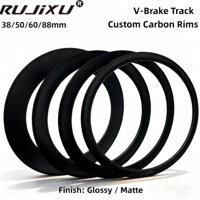 China 700C 25mm Width 38-88mm Depth Carbon Rim UD 3K V Brake Road Bicycle Wheelset for sale