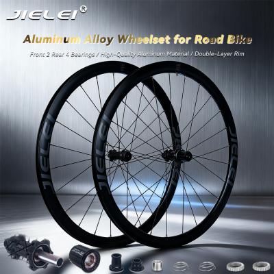 China 700C Road Bike Wheelset 38mm Aluminum Alloy Rim Disc Brake 24H Spoke Holes HG 8-12 Speed Compatible for sale