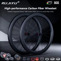 China 700c Carbon Road Bike Wheelset 50mm Height 25mm Inner Width Tubeless Ready Disc Brake 1540g for sale