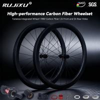 China 700C 45mm Carbon Fiber Disc Brake Wheelset 30mm Inner Width Tubeless Clincher 36T Ratchet Hub for sale