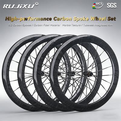 China T800 Carbon Fiber Disc Brake Wheelset 50mm 60mm 36T Ratchet Hub Road Bike for sale