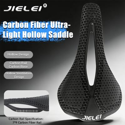 China JIELIE T800 Carbon Fiber Bicycle Saddle 142.6g 248x140mm Lightweight Rapid Heat Dissipation for Road Mountain Bike for sale