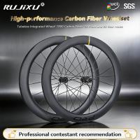 China RUJIXU T800 Carbon Fiber 60mm Deep Disc Brake Wheelset 700c Clincher Tubeless 24H 36T Ratchet for sale
