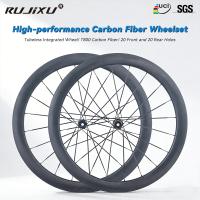 China RUJIXU 50mm Carbon Fiber Disc Brake Road Bike Wheelset 700C 36T Ratchet Hub 1200g for sale