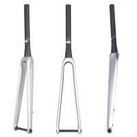 China 700C Thru Axle Carbon Fiber Road Bicycle Fork 100x12mm Offset Air Spring for Gravel Biking for sale