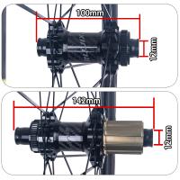 China RUJIXU 700C 50mm Carbon Fiber Road Bike Wheelset Disc Brake Thru Axle Tubeless Compatible 1600g for sale