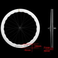 China RUJIXU 700C Carbon Fiber Road Bike Wheelset 50mm Height 36T Ratchet Center Lock Disc Brake Clincher for sale