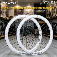 China RUJIXU T800 Carbon Fiber Road Bike Wheelset 45-50mm Depth Disc Brake 700C 24H 3.2mm Spoke 36T Ratchet Clincher Tubeless for sale