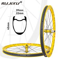 China RUJIXU T800 Carbon Fiber Road Bike Wheelset 45mm Depth Disc Brake 700C 24H Clincher Tubeless for sale