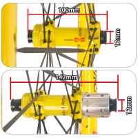 China RUJIXU T800 Carbon Fiber Road Bike Wheelset 45mm Depth Disc Brake 700C 24H Clincher Tubeless for sale
