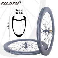 China RUJIXU T800 Carbon Fiber Road Bike Wheelset 50mm 700C Disc Brake Clincher Tubeless 24H 36T Ratchet for sale