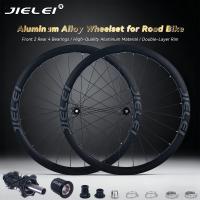 China JIELEI 700C Road Bike Wheelset 38mm Aluminum Alloy Disc Brake 36T Ratchet Hub Clincher Tubeless for sale