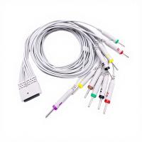 China DIN 3.0mm ECG Cables And Leadwires 1.1m ECG Wires 10 Leadwire For Medex MECG200 MECG300 for sale