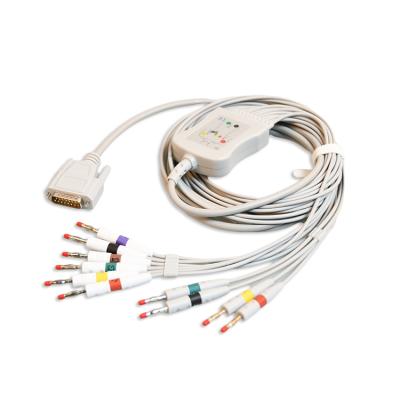 China IEC ECG Cables And Leadwires DB15 Nihon Kohden ECG Cable 10 Leads For Nihon Kohden for sale