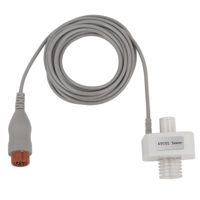 China Medical ETCO2 Sensor Reusable Capnography Cable Compatible With Comen Patient Monitors for sale