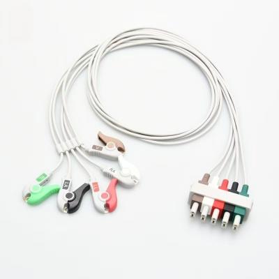 China 5 Lead ECG Cables And Leadwires Alligator Clip ECG Cable 0.9m Compatible With HP M1605A for sale