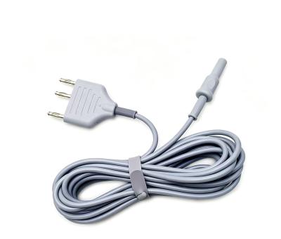 China Silicon ESU Accessories Reusable Bipolar Cable OEM / ODM With Banana 4.0mm for sale