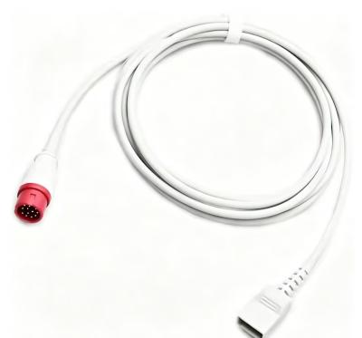 China 12 Pin IBP Adapter Cable Medical Grade Invasive Blood Pressure Cable Utah Compatible for sale