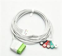 China 5 Leads Reusable ECG Electrodes 3 Meter Medical Electrode CE Certified Compatible With Nihon Kohden for sale