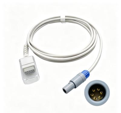 China White Mindray SpO2 Extension Cable TPU SpO2 Adapter Cable 6 Pin for sale