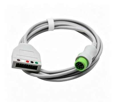 China 12 Pin ECG Cables And Leadwires 5 Lead Mindray ECG Cable 2.4m For MidrayT5 for sale