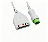China 12 Pin ECG Cables And Leadwires 5 Lead Mindray ECG Cable 2.4m For MidrayT5 for sale