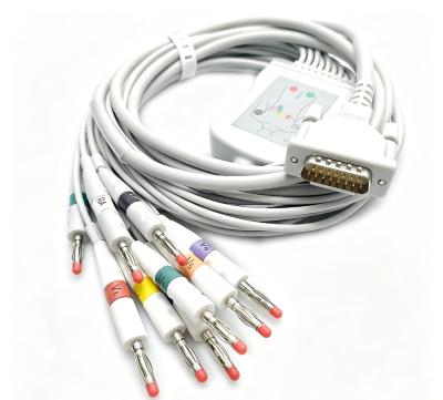 China 3m EKG Cable CE Certified ECG Cord 10 Lead For Schiller AT3 for sale