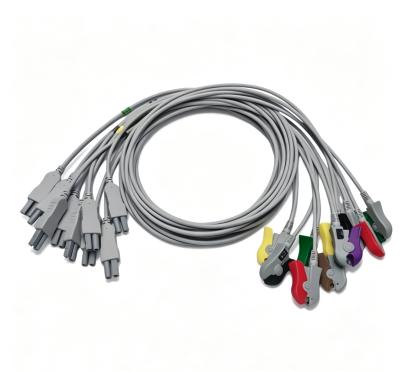 China IEC ECG Cables And Leadwires Grabber Medical Cables 10 Lead Compatible Norav 1200 for sale