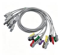 China IEC ECG Cables And Leadwires Grabber Medical Cables 10 Lead Compatible Norav 1200 for sale