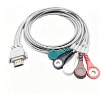 China 19 Pin Holter ECG Cable 1.25m ECG Accessories 5 Lead Compatible Biocare IH-12PLUS for sale