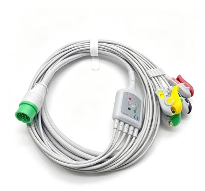 China Grabber ECG Cables And Leadwires CE Certified Monitor Cable 12 Pin Compatible Biolight for sale
