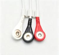 China Button Type One Piece ECG Cable AAMI 3 Lead Cable 6 Pin for sale