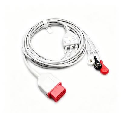 China 3.2m Bionet ECG Cable 12 Pin 3 Lead ECG Cable AHA For Bionet BM5 for sale
