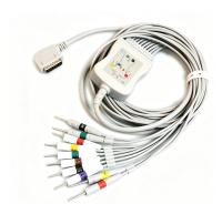 China IEC / AHA ECG Cables And Leadwires DIN 3.0mm ECG Patient Cables And Leadwires DB15 Compatible With Kenz for sale