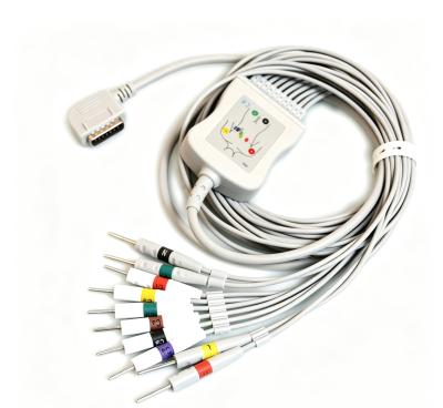 China IEC / AHA ECG Cables And Leadwires DIN 3.0mm ECG Patient Cables And Leadwires DB15 Compatible With Kenz for sale