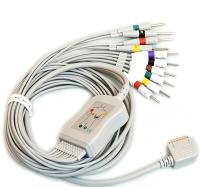 China IEC / AHA ECG Cables And Leadwires DIN 3.0mm ECG Patient Cables And Leadwires DB15 Compatible With Kenz for sale