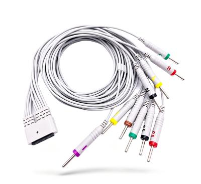 China 1.8m EKG Cable 12 Lead Holter Cable Compatible For Medex MECG 200 / 300 for sale