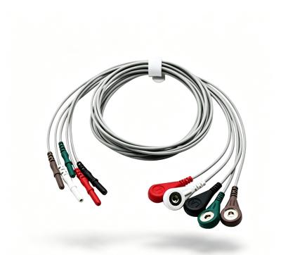 China Din 1.5 5 Lead Holter Lead Wires ECG / EKG Medical Lead Wires for sale