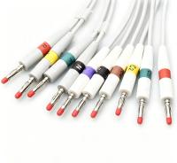China 10 Lead EKG Cable DB15 Pin EKG Lead Wires 3m Banana 4.0mm Compatible For EDAN for sale