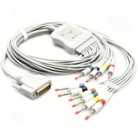 China 10 Lead EKG Cable DB15 Pin EKG Lead Wires 3m Banana 4.0mm Compatible For EDAN for sale
