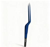 China Reusable Bipolar Electrosurgical Forceps IEC Bipolar Tweezers Curved Blue For ESU for sale