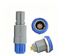 China Medical Push Lock Connectors Plastic Male Female Connectors 6 Pin 40 Degrees for sale
