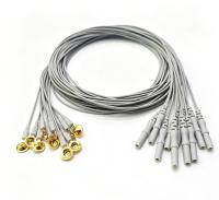 China Medical EEG Cable 1.5m EEG Gold Cup Electrodes OEM / ODM DIN1.5mm Socket for sale
