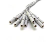 China Medical EEG Cable 1.5m EEG Gold Cup Electrodes OEM / ODM DIN1.5mm Socket for sale