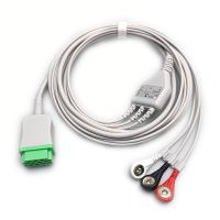 China 11 Pin GE ECG Cables AHA / IEC ECG Cable 3 Lead 3.2m Compatible GE Marquette Dash2500 B30 Solar8000 for sale