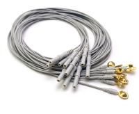 China EEG Cable DIN1.5mm Socket Medical Golden Plated EEG Cup Electrode 1.5Meter for sale
